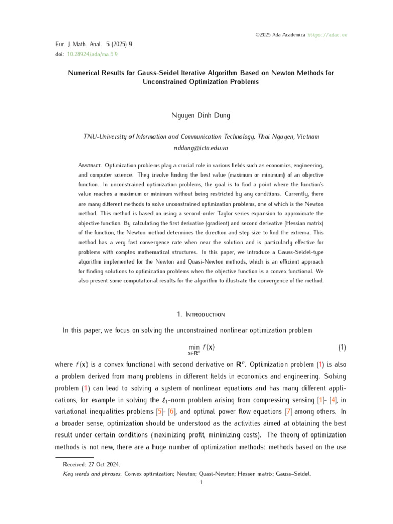 Numerical_Results_for_Gauss-Seidel_Iterative_Algor | PDF | Mathematical Optimization | Mathematics