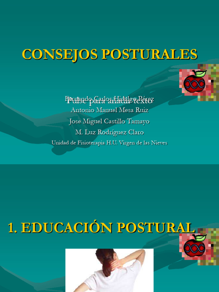 Consejos para una buena postura y manejo de cargas | PDF | La columna ...