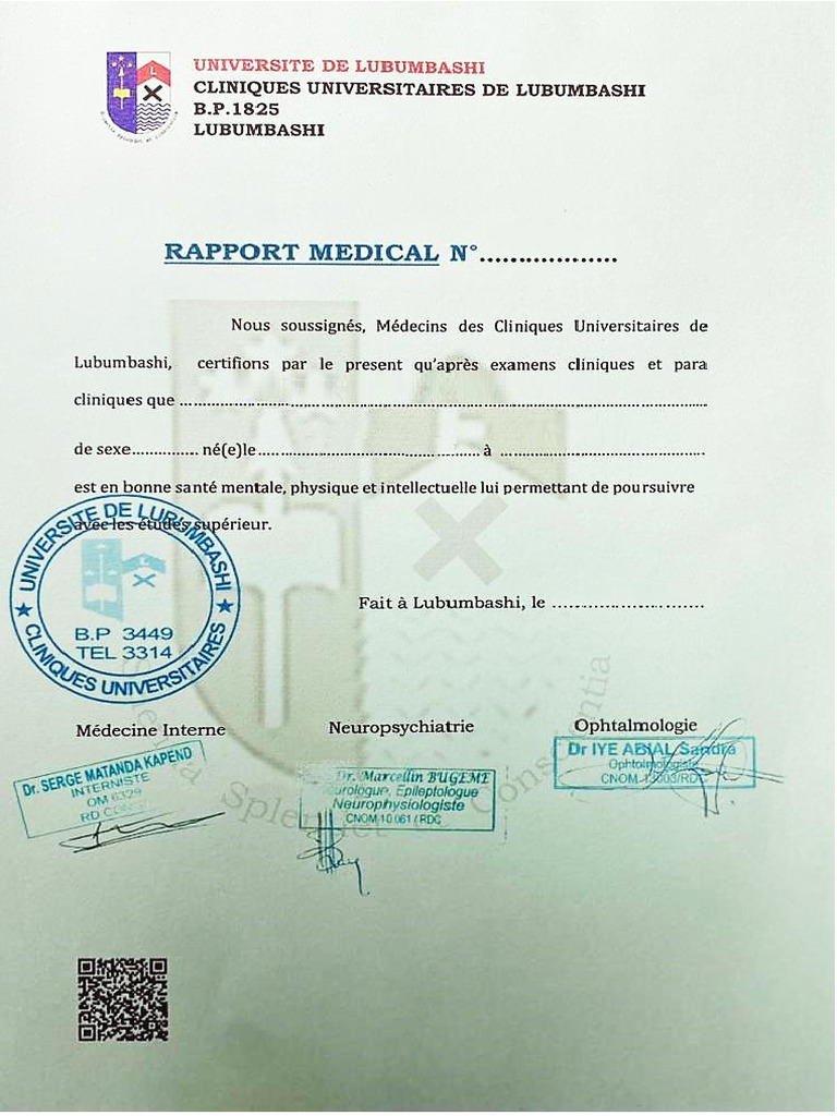 RAPPORT MEDICAL | PDF