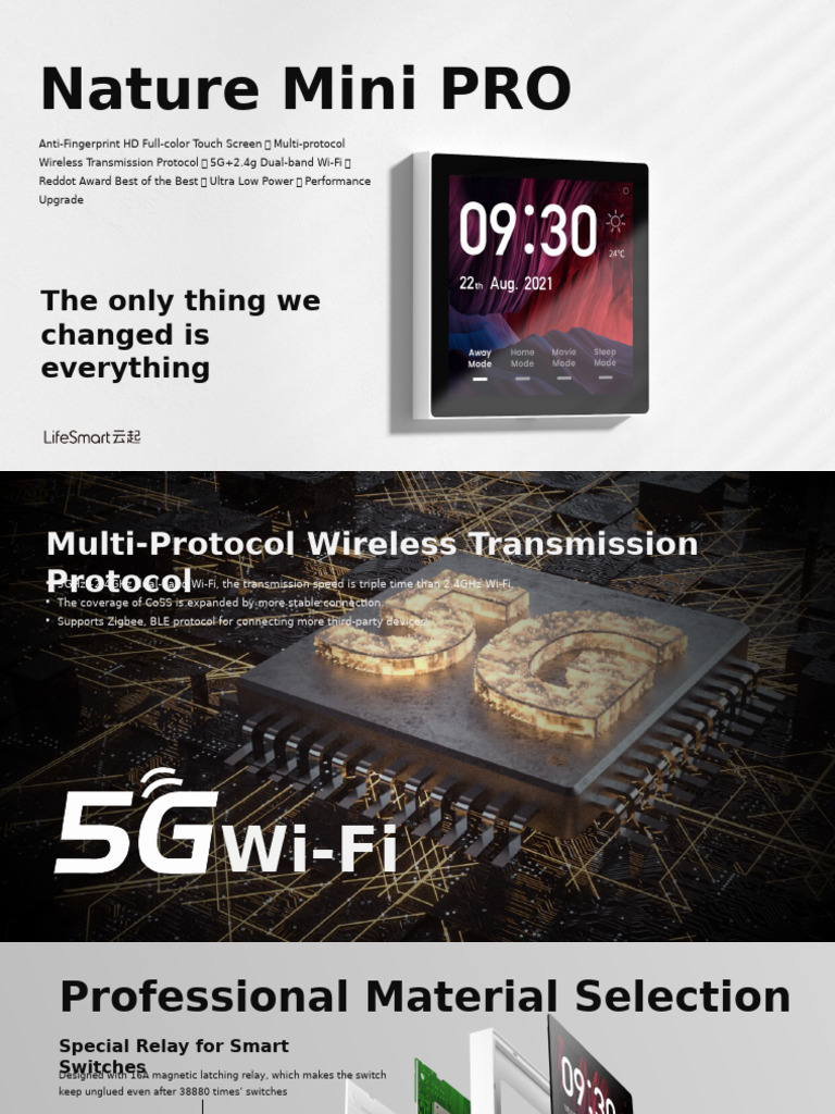 Nature Mini PRO: Smart Home Control Panel | PDF | Wi Fi | Thermostat