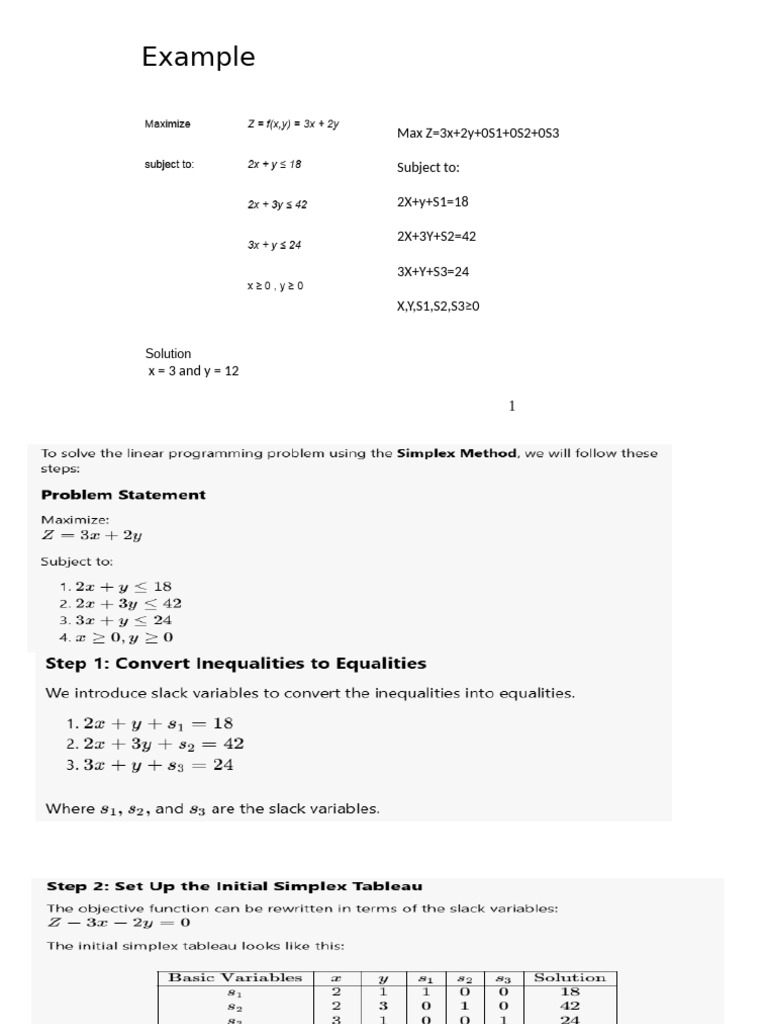 Maximization using simplex | PDF