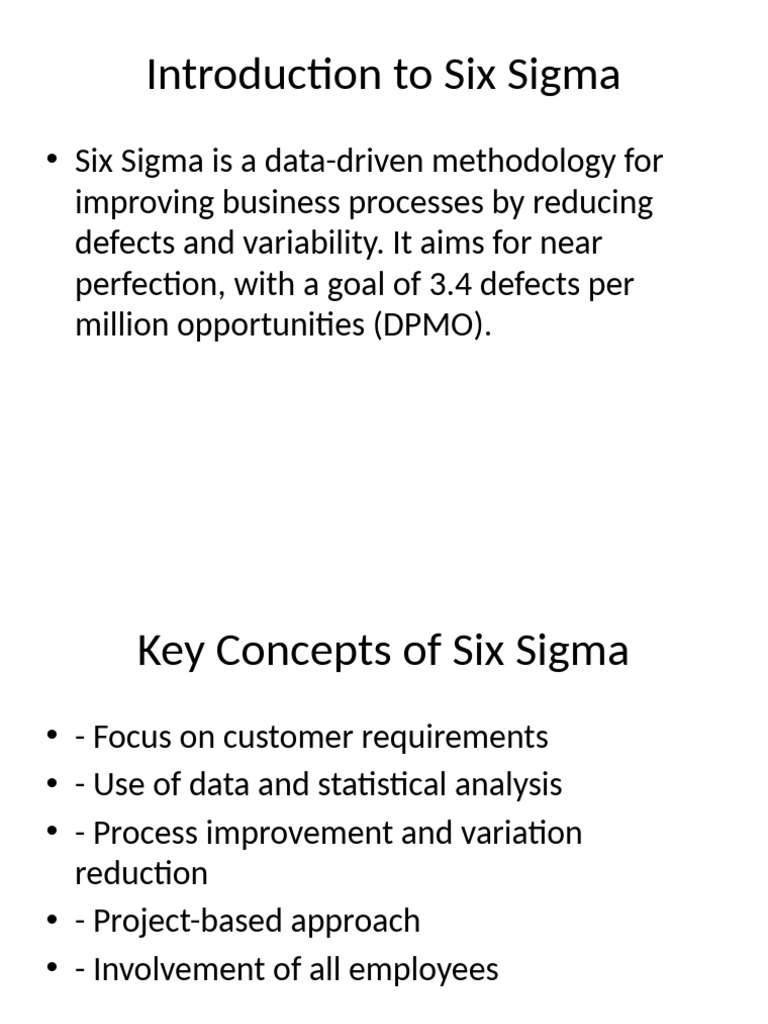 Six Sigma Presentation | PDF