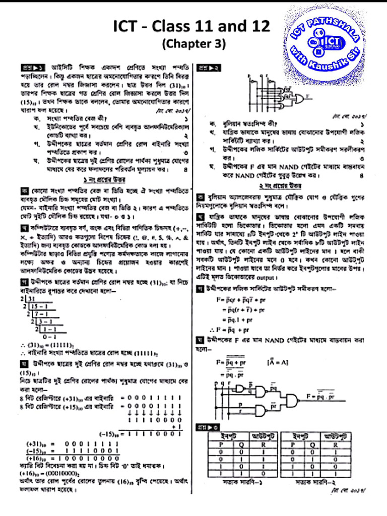 HSC ICT Chapter 3 CQ | PDF