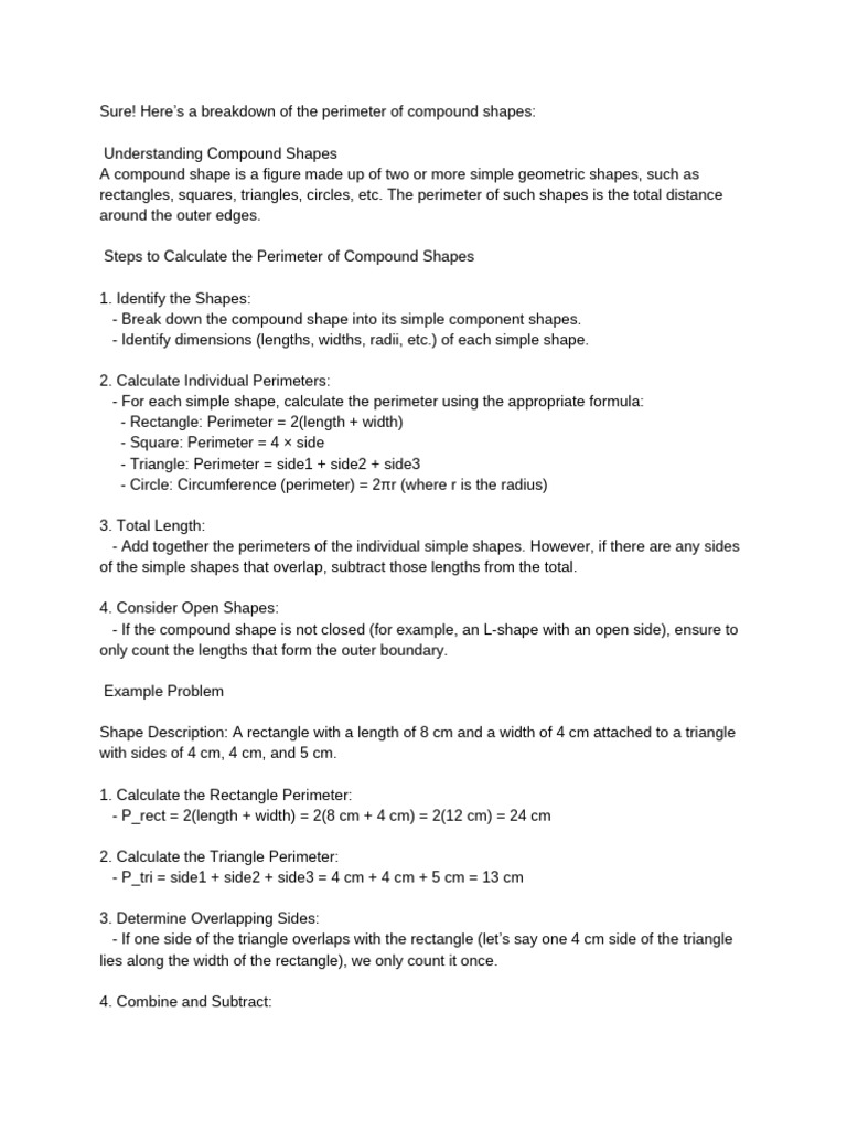 Calculating Perimeter of Compound Shapes | PDF