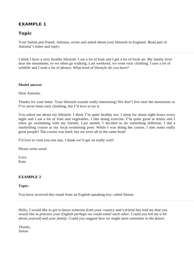 Writing An Informal Letter - Examples | PDF