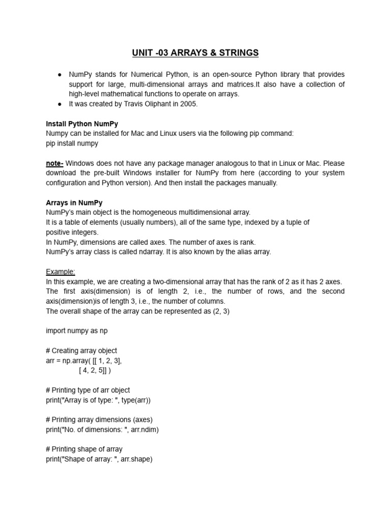 Unit3 - Arrays and Strings | PDF | Regular Expression | String (Computer Science)