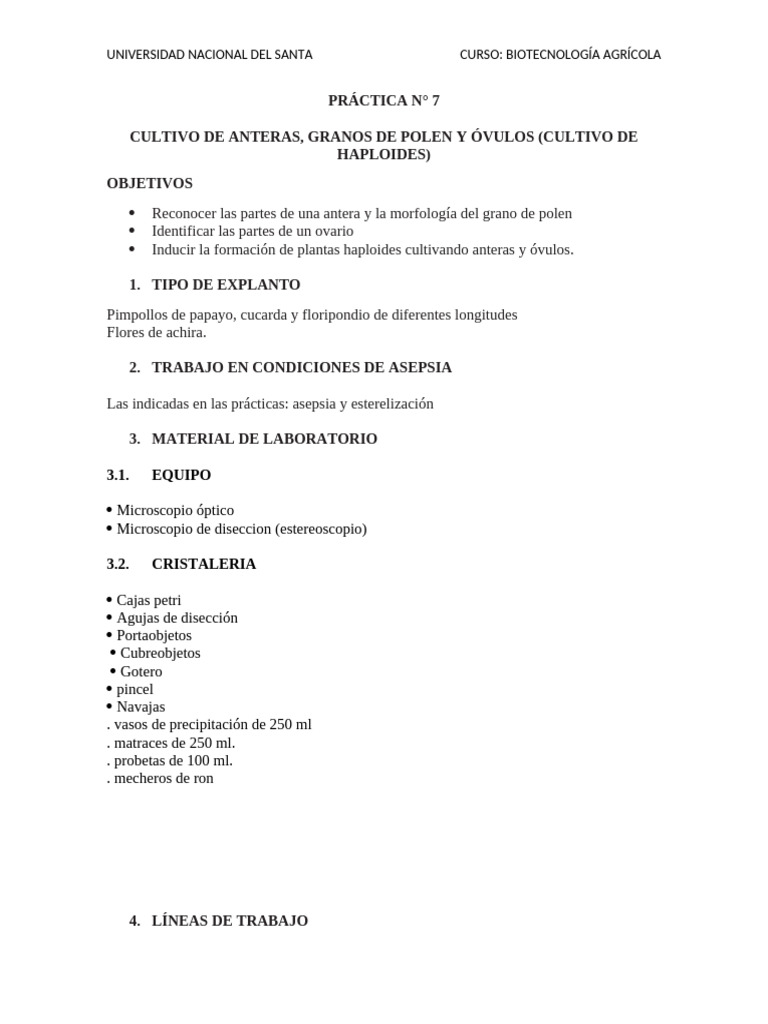 Practica7 Anteras Ovulos Biotecnologia Agricola IXciclo 2018 | PDF | Cigosidad | Dominancia ...