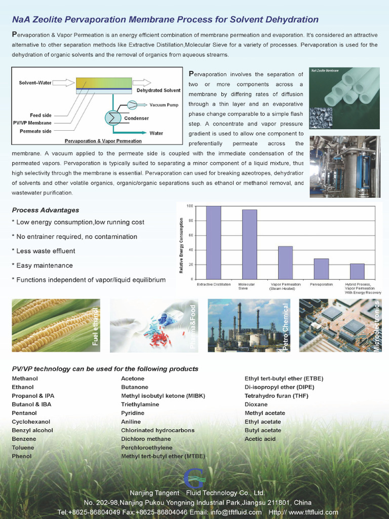 Zeolite Pervaporation Dehydration | PDF