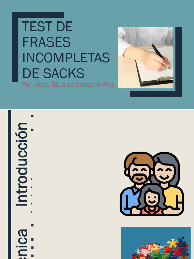 Test de Frases Incompletas de Sacks | PDF | Conceptos psicologicos ...