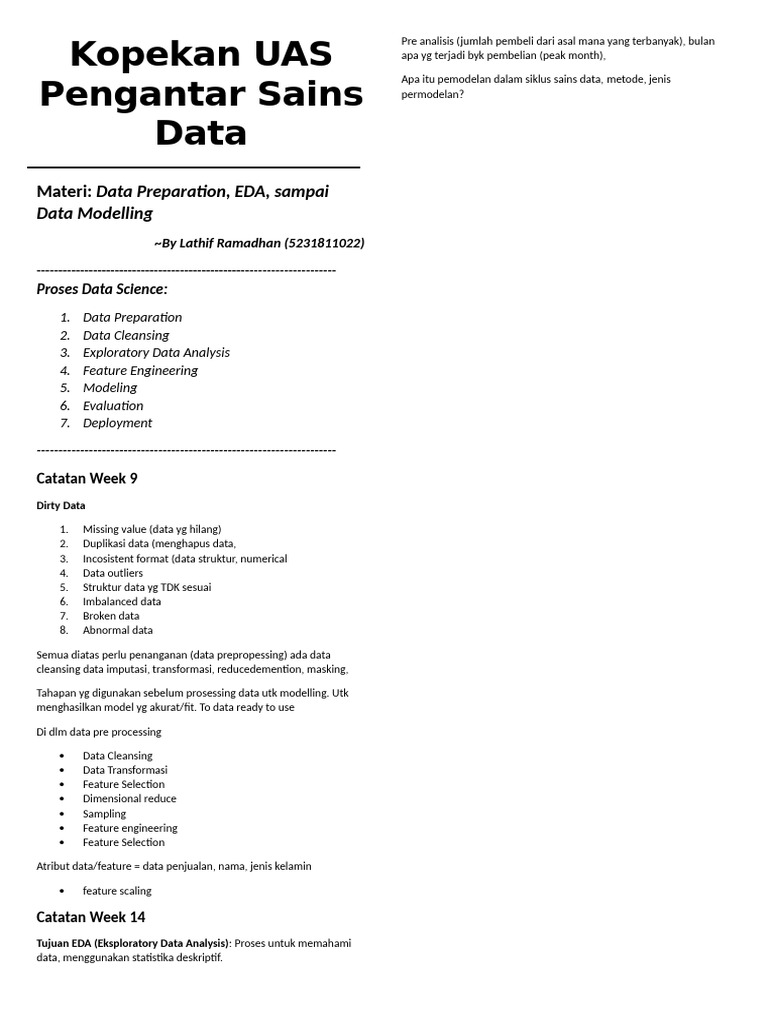Kopekan UAS Pengantar Sains Data | PDF