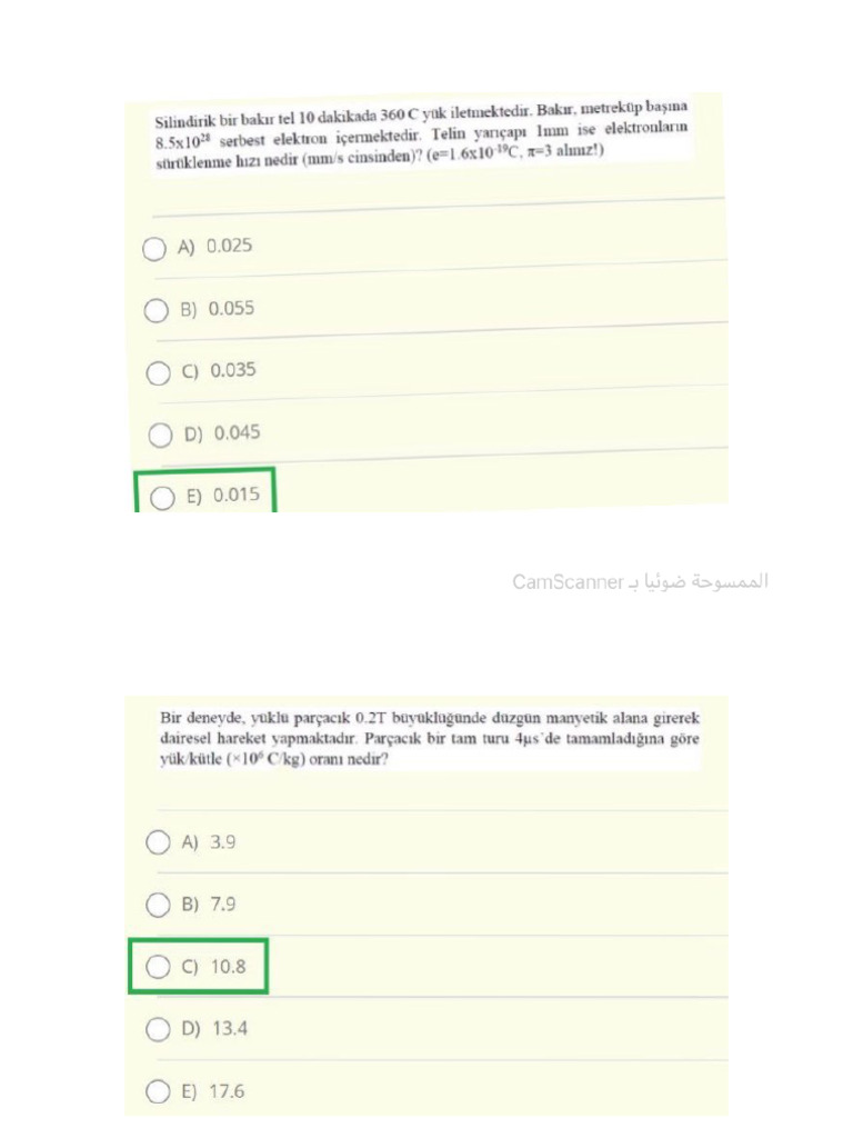 Fizik Final Sorular | PDF