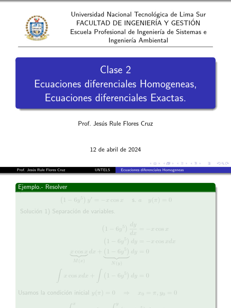 Clase 2 Introducci-n a las Ecuaciones Diferenciales | PDF | Ecuaciones | Integral