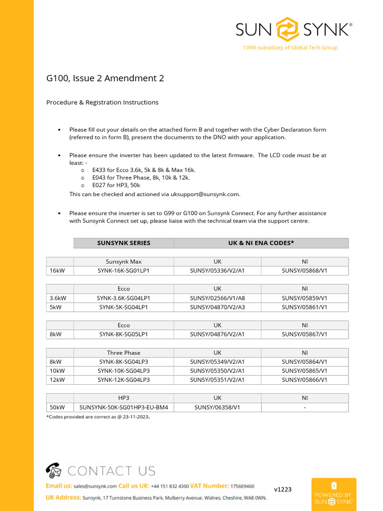 Sunsynk Inverter Registration Guide | PDF