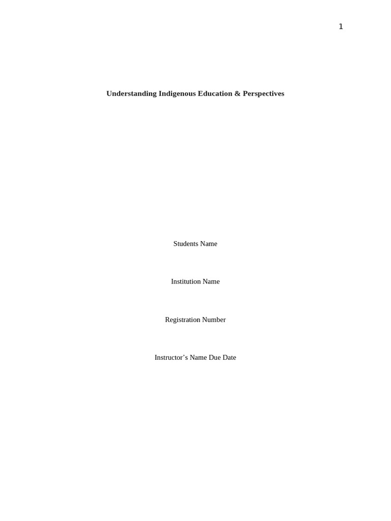 Understanding Indigenous Education & Perspectives | PDF | Pedagogy ...