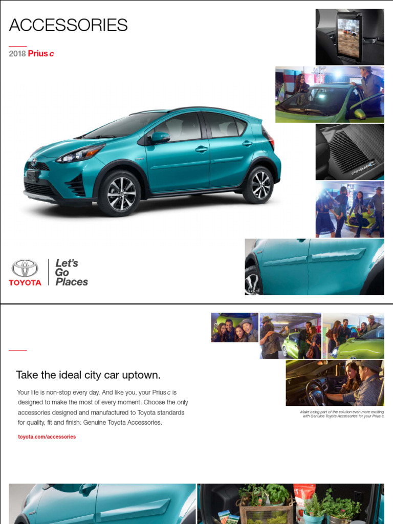 2018 Prius C Accessories Ebrochure | PDF | Toyota | Vehicles