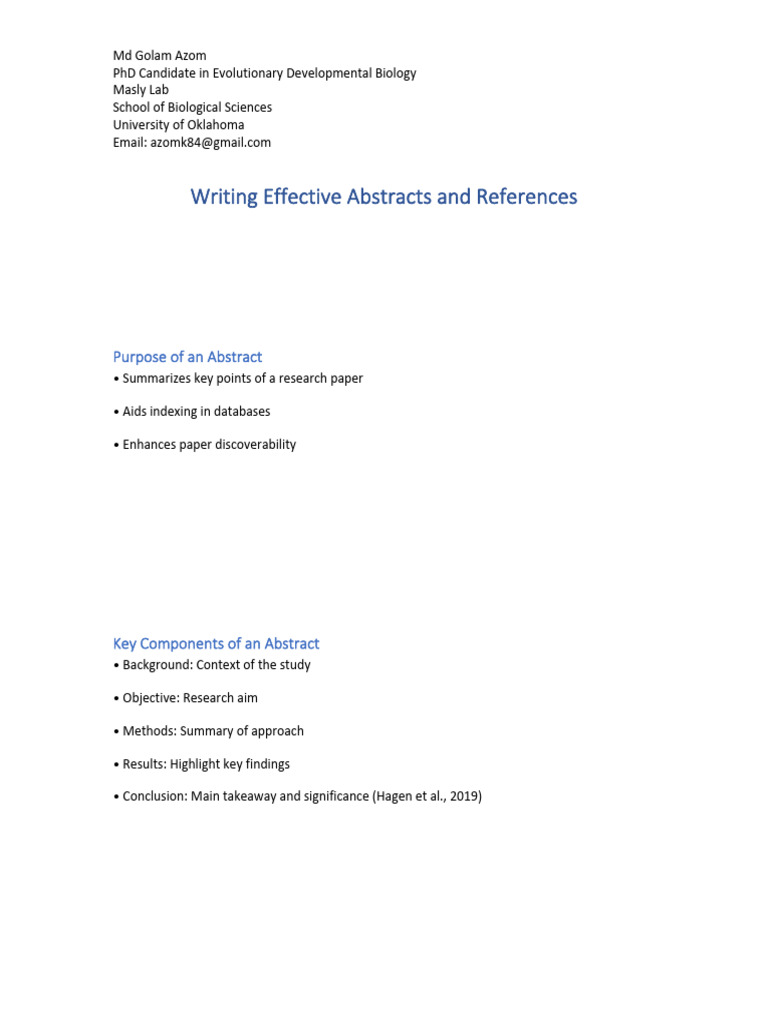 MGA_Writing Effective Abstracts and References_Uexcel_Research_Course ...