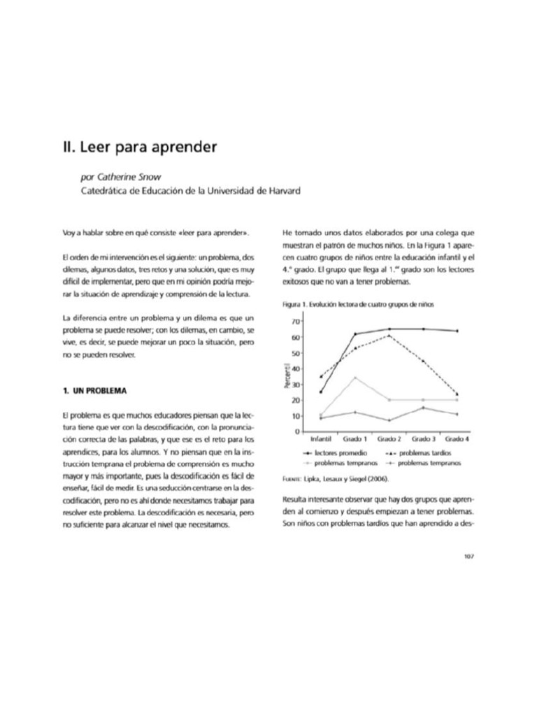 Leer Para Aprender_Catherine Snow | PDF