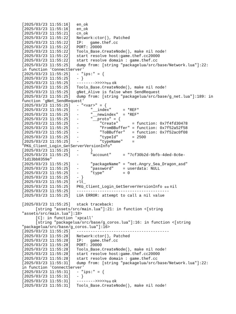 Network Connection Error Log | PDF | Software Engineering | Computing