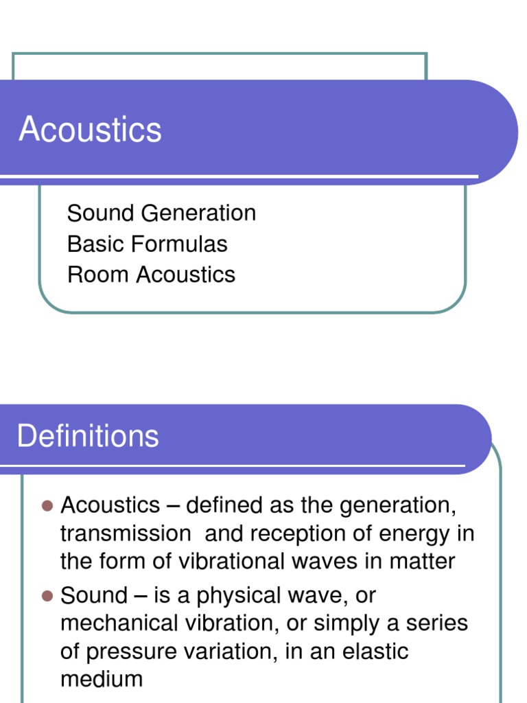 Acoustics | PDF | Pitch (Music) | Sound