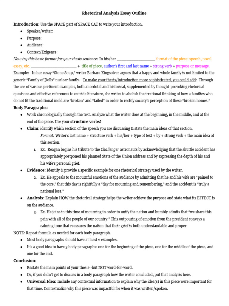 Rhetorical Analysis Essay Outline Example Stone Soup | PDF | Essays ...