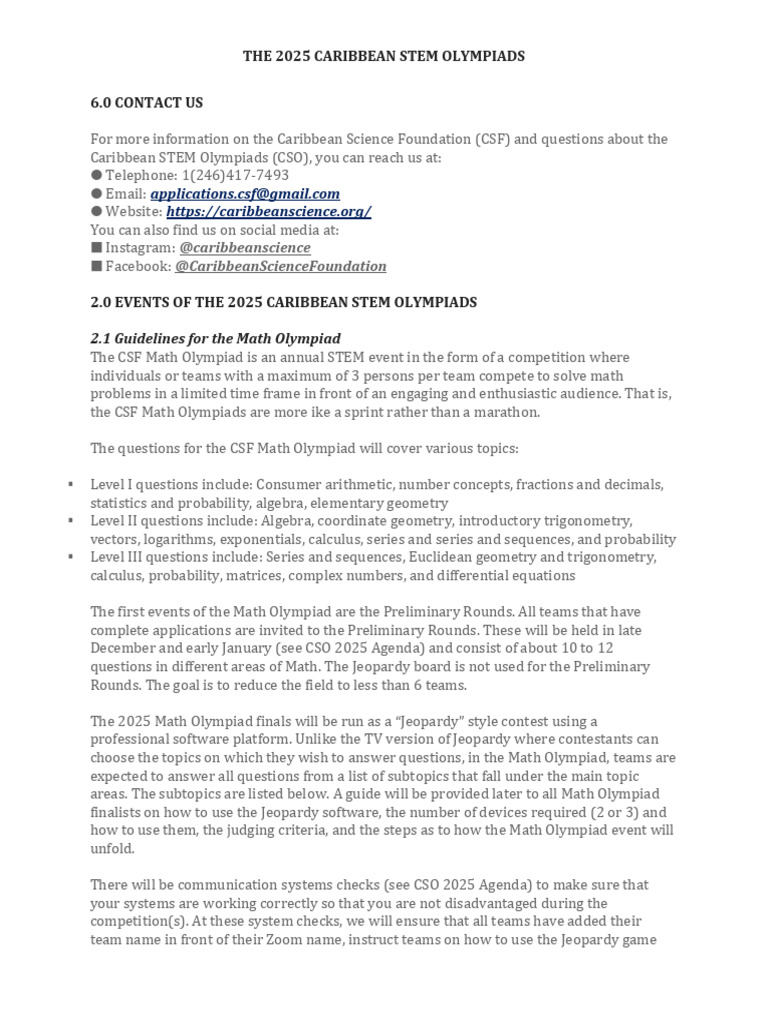 Guidelines for Math Olympiads | PDF | Geometry | Function (Mathematics)