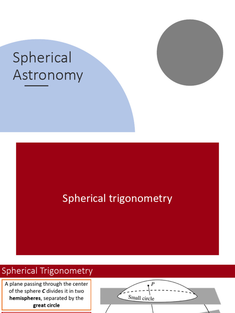 01 - Spherical Astronomy | PDF | Sphere | Angle