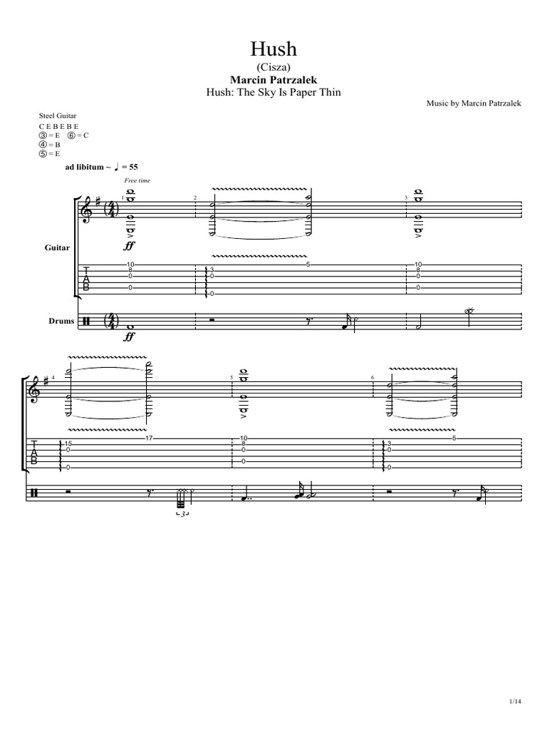 Hush by Marcin Patrzalek Tabs | PDF | Irish Musical Instruments | Guitars
