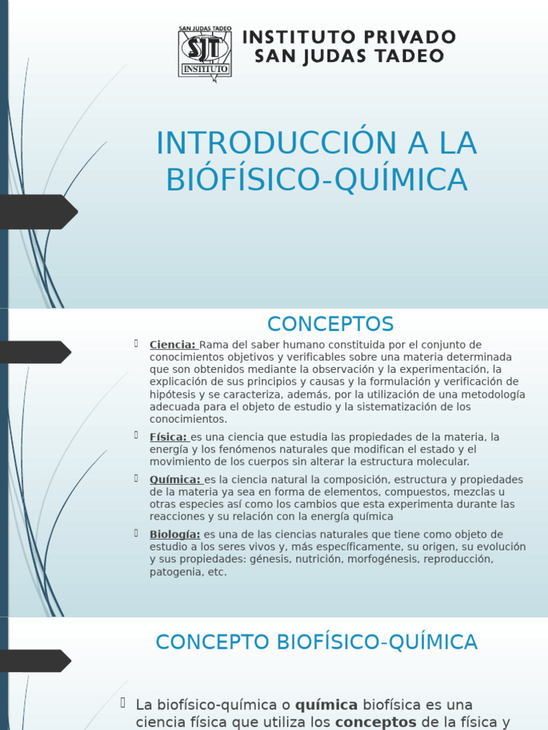 Clase 1 Introducción a La Biófísico-química | PDF | Sistema ...