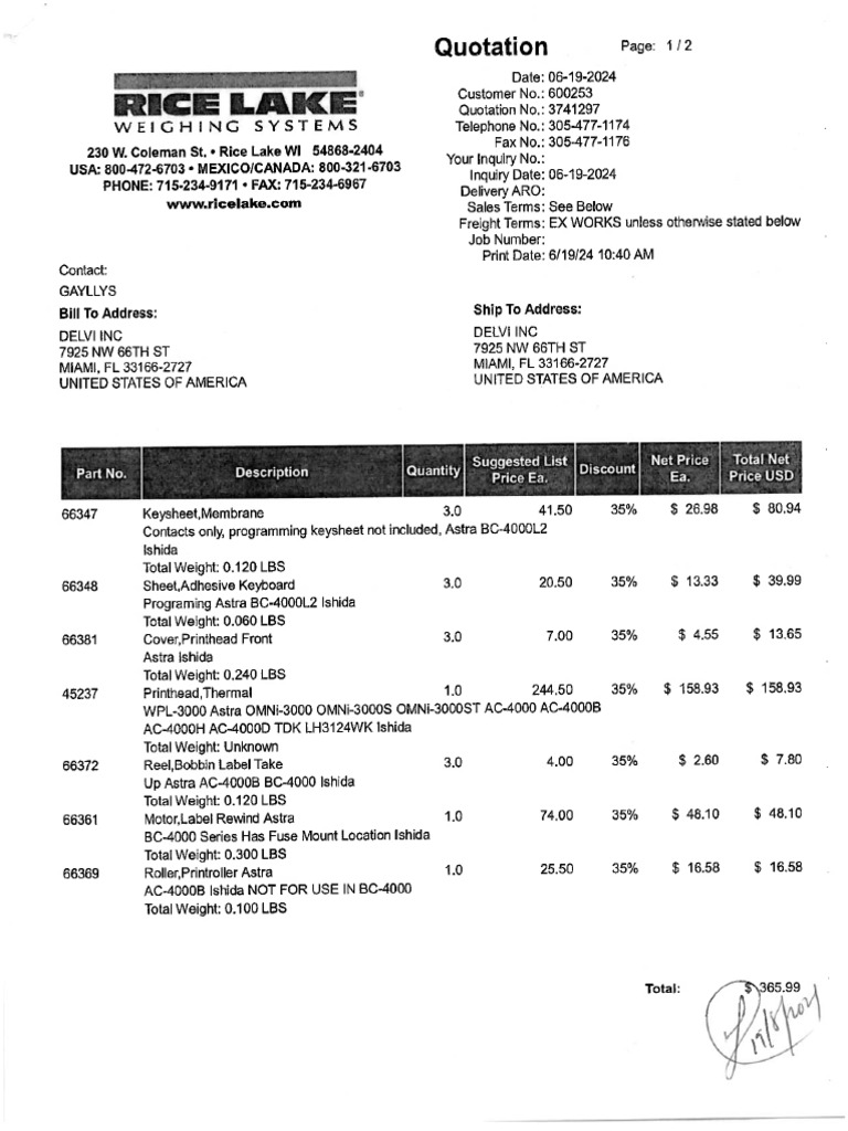 Rice Lake - Balanzas | PDF