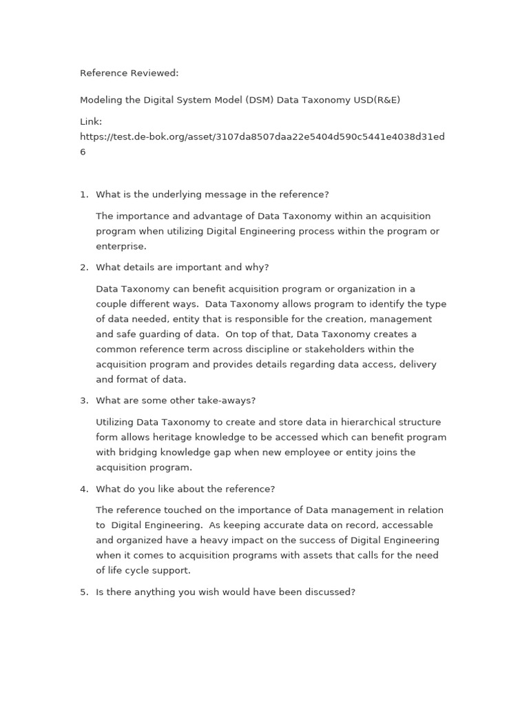 DEBOK Assignment | PDF