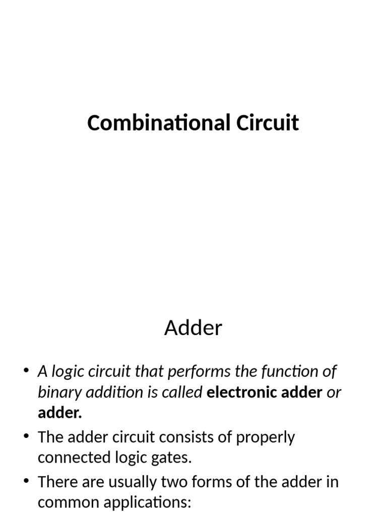 12 Combinational Circuit | PDF | Logic Gate | Electronic Circuits