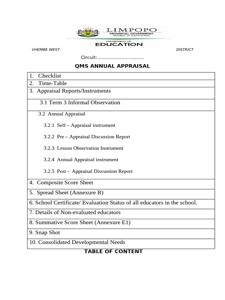 QMS Table of Contents-3 | PDF