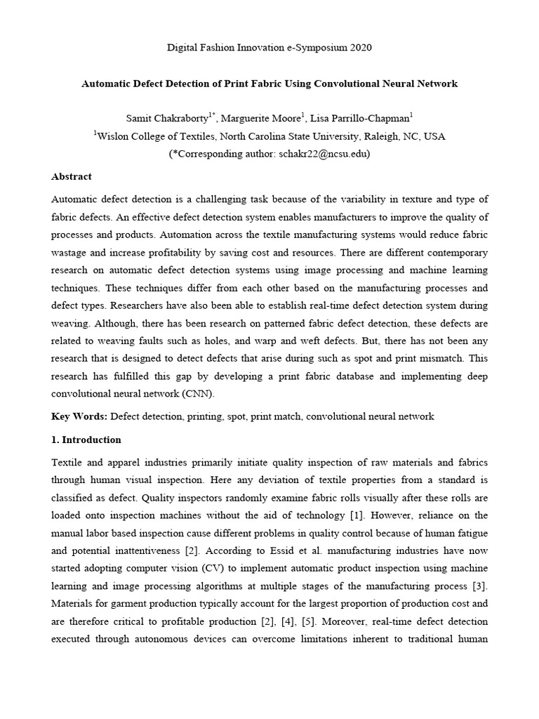 Automatic Defect Detection of Print Fabric Using C | PDF | Applied Mathematics | Computational ...