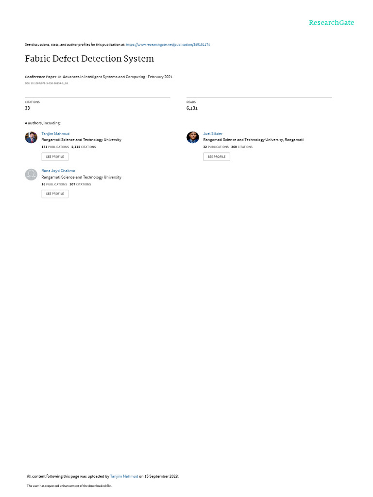 Fabric Defect Detection System Pdf Principal Component Analysis Machine Learning
