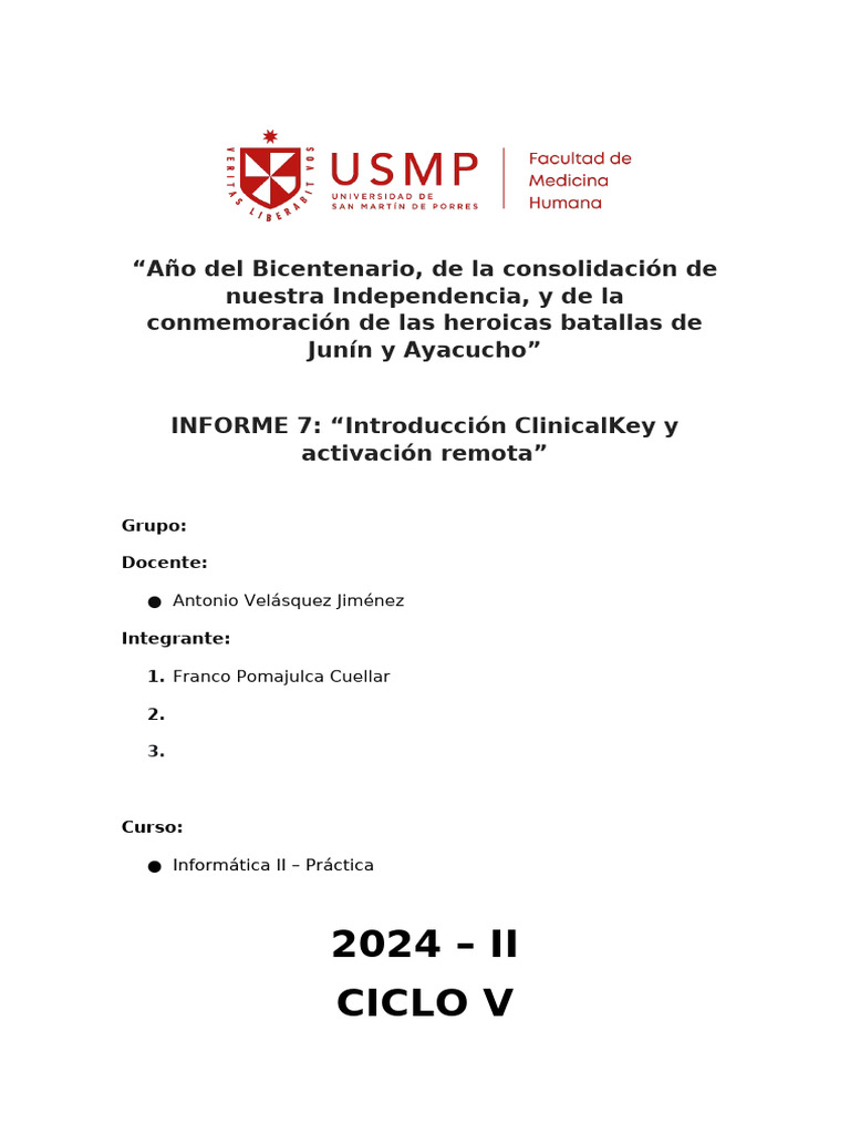 Informe 7 - Informática Seminario | PDF | Cuidado de la salud | Enseñando