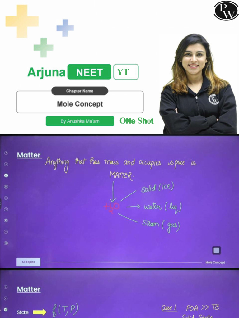 Mole Concept (One Shot) _ Class Notes __ Arjuna NEET YT | PDF