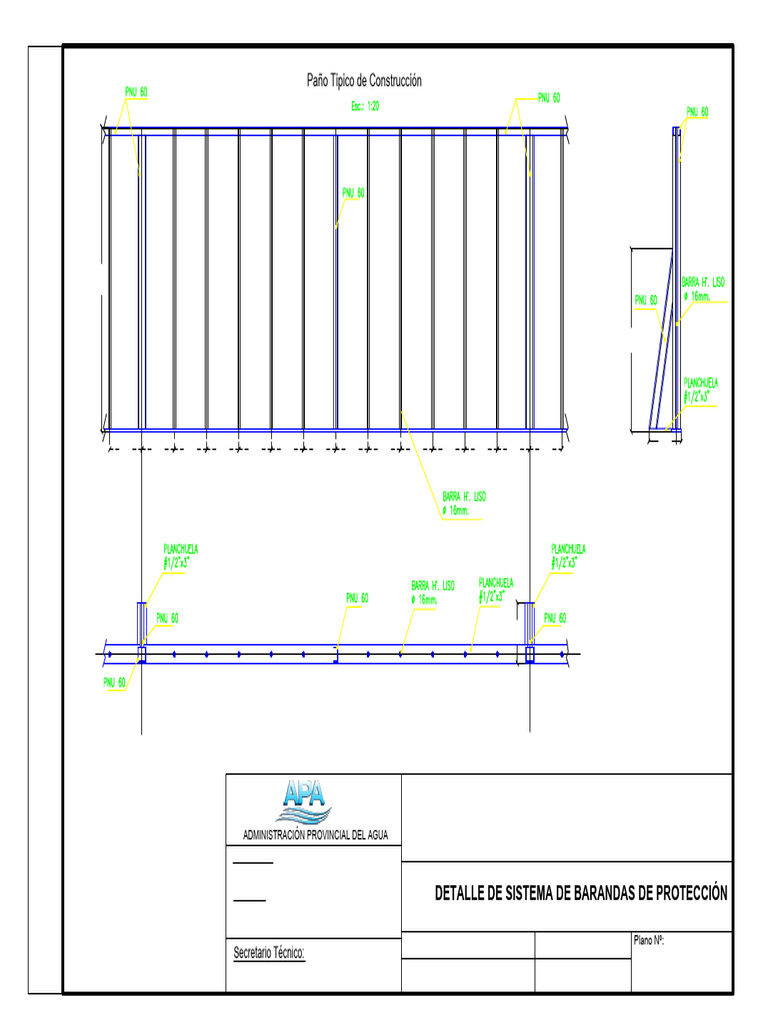 Plano 8 - Detalles de Barandas de Proteccion | PDF