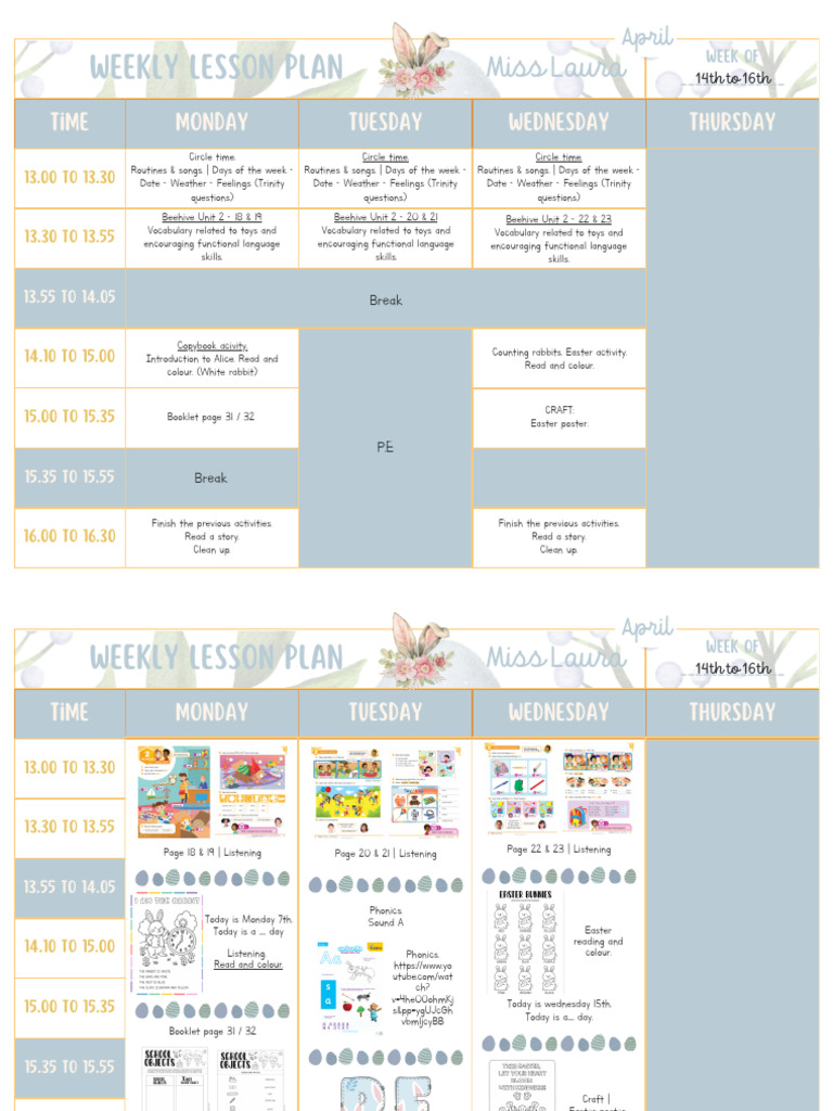 1st Grade - Miss Laura - April 14 TH To 16th | PDF | Phonics | Human ...