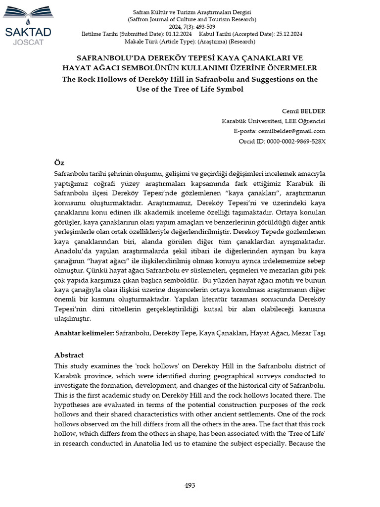 Safranbolu Da Derek y Tepes Kaya Anaklari Ve Hayat A Aci Sembol N N ...