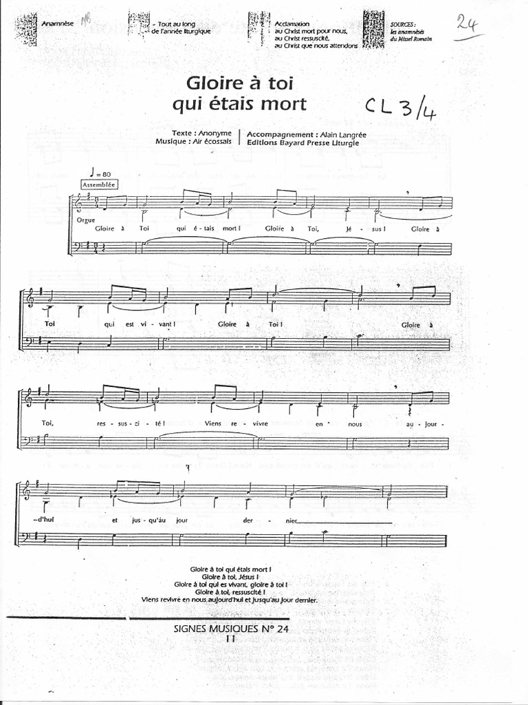Gloire a Toi Qui Etais Mort | PDF