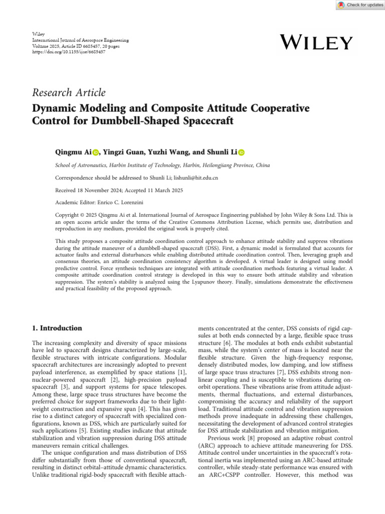 International Journal of Aerospace Engineering - 2025 - Ai - Dynamic Modeling and Composite ...