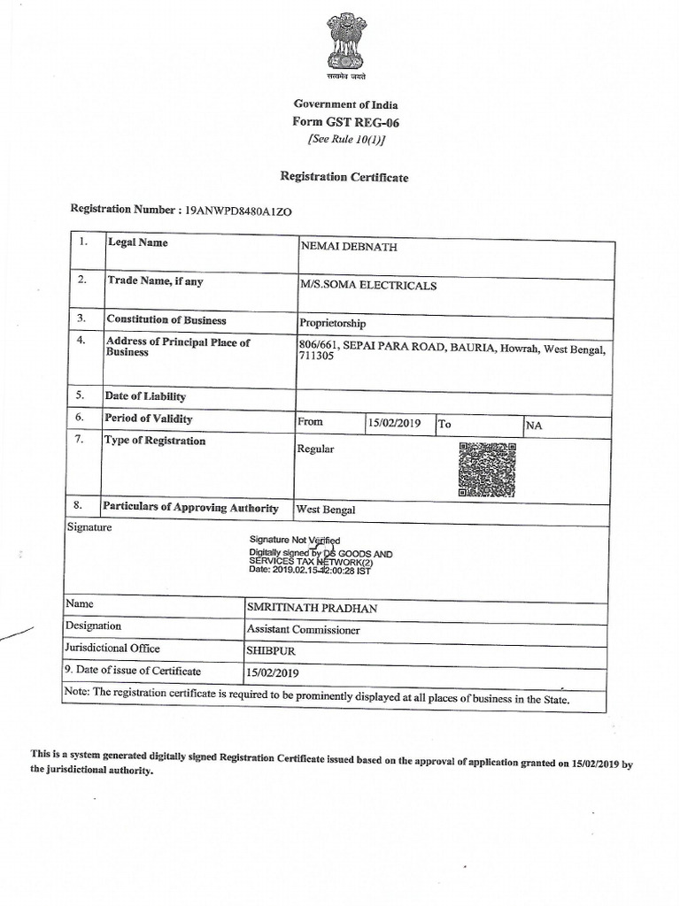 GST Certificate | PDF