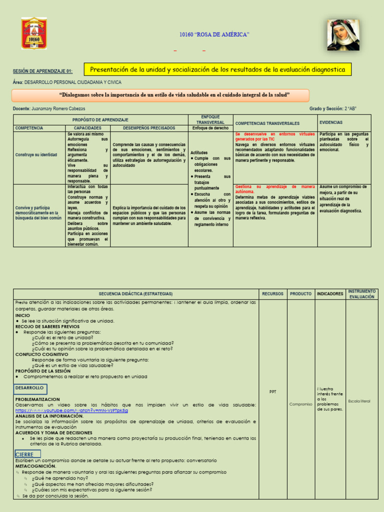 1 Sesion Eda 2 Segundo DPCC | PDF | Evaluación | Aprendizaje