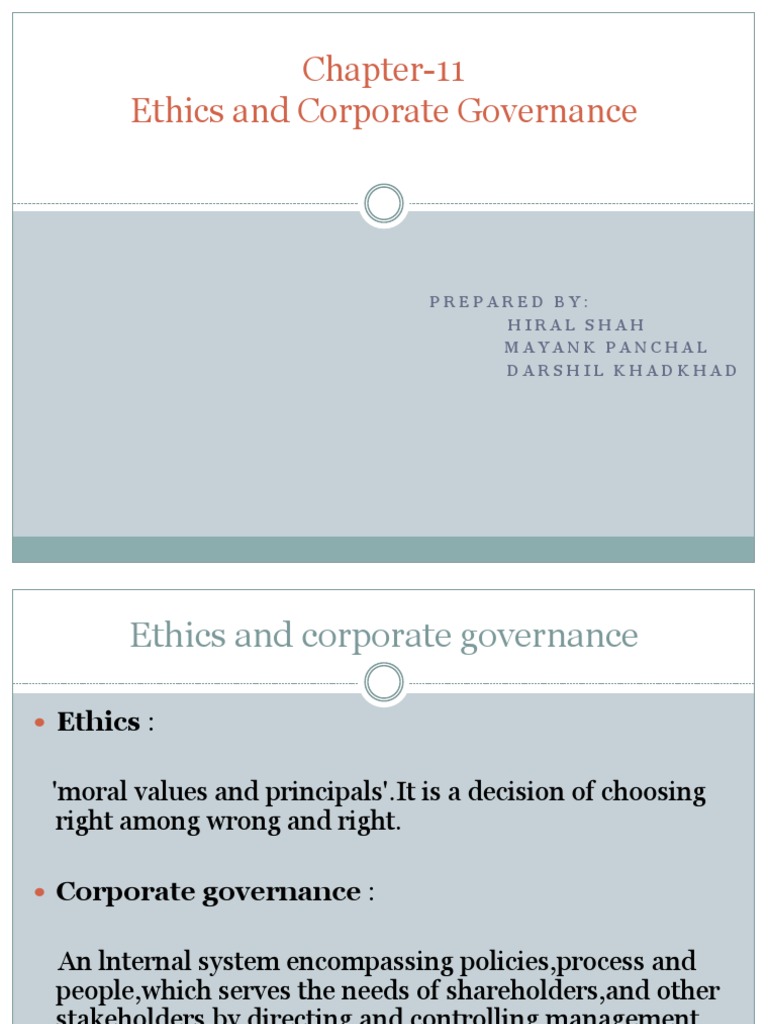 Chapter-11 Becg | PDF | Corporate Governance | Governance