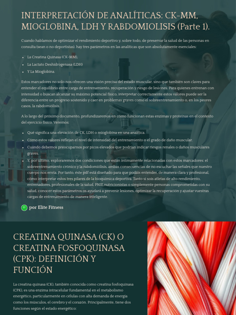 Análisis de CK-MM, LDH y Rabdomiolisis | PDF | Especialidades Medicas