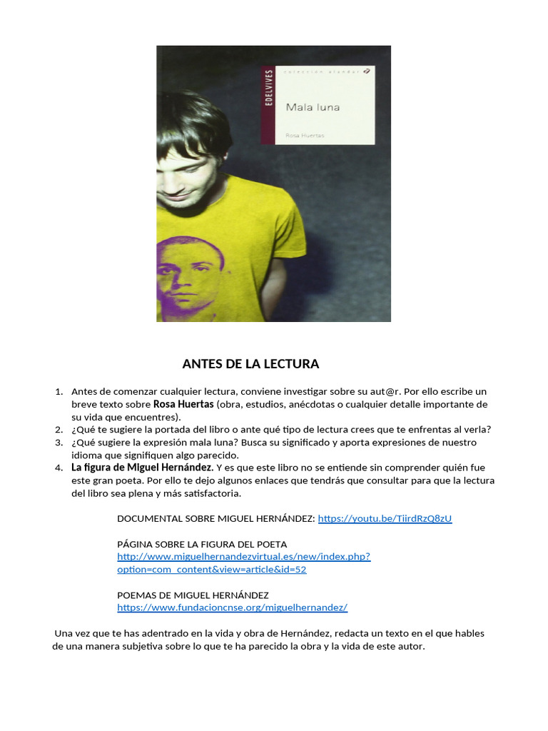 GUÍA-MALA-LUNA-por Capítulos y Estudio | PDF | Poesía | Escritura