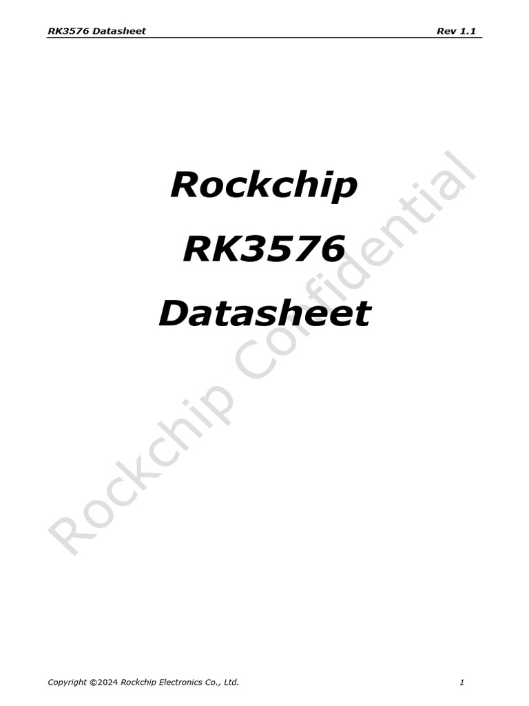 Rockchip RK3576 DatasheetV1.1-20240430 | PDF | Hdmi | Cpu Cache