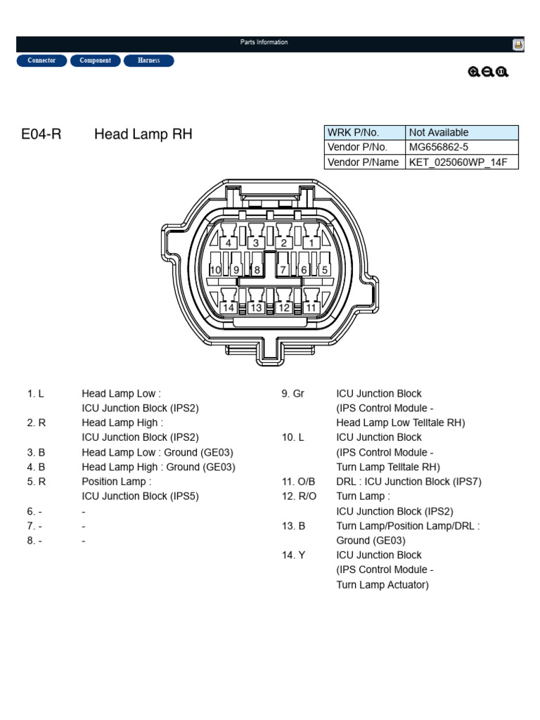 Headlight Assembly Parts Diagram | PDF