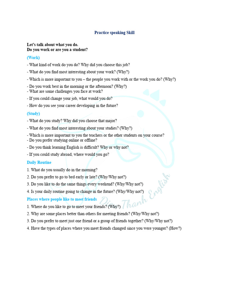 Practice-speaking-Skill | PDF