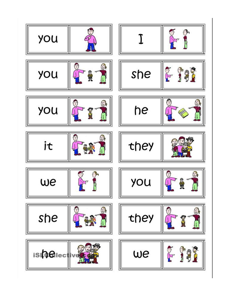 Personal pronoun Bingo game | PDF